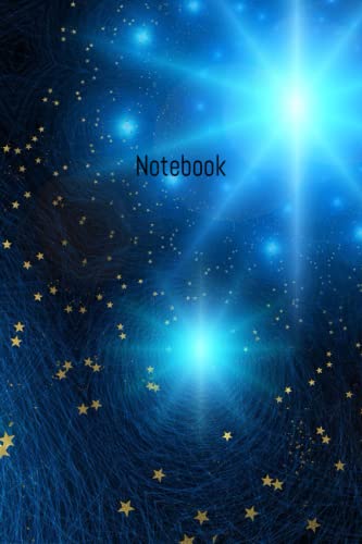 Notebook: Neon Stars Asbtract - 6”x9” 111 Page lined journal for note ...