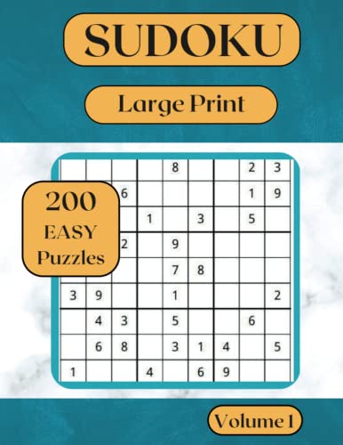 Sudoku: Easy Level Volume 1: 200 Large Print Sudoku Puzzles for Adults ...