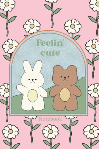 Notebook: A pink, cute korean inspired notebook with daisy flowers ...