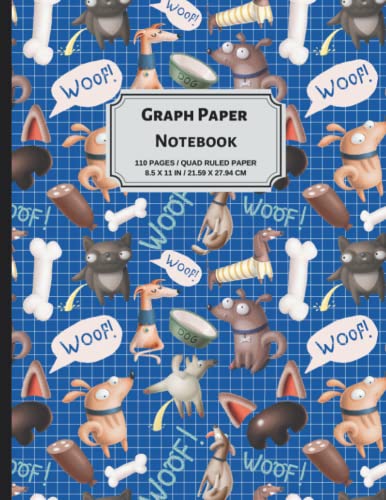 Graph Paper Notebook: Math Notebook 4x4 Quad Ruled with Cute and Funny ...