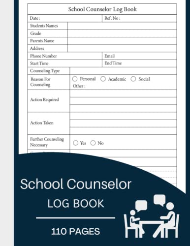 School Counselor Log Book: Perfect Counselling Student Daily Record ...