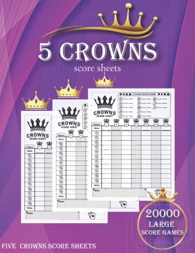 Five Crown Score Sheets: 888 Large Sheets Book | 5 Crowns Score Pads ...