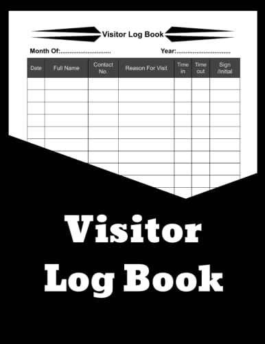 Visitor Log Book: Visitors Sign-In And Out Logbook For Business, office ...