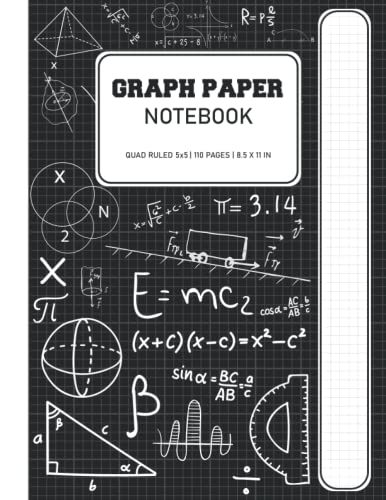 Graph Paper Notebook: 5x5 Grid Paper Composition Notebook For Math and ...