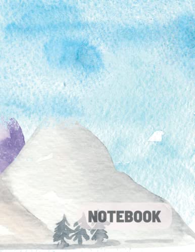 Notebook: Watercolor Mountains Background Notebook College Ruled 150 ...