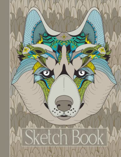 Boho Sketch Book: Ethnic Wolf Sketchbook | 8.5x11 100 Blank Pages ...