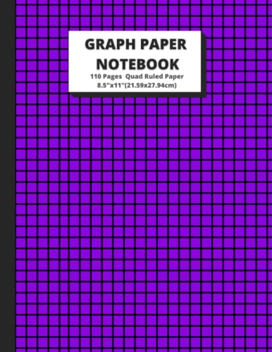 Graph Paper Purple Notebook 8.5" x 11": Graph Paper Composition ...