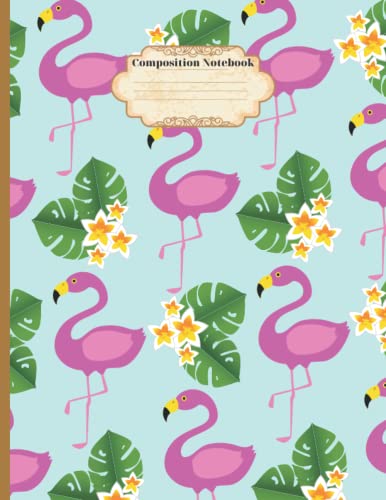 The cover of the notebook is decorated with purple-pink geese and ...