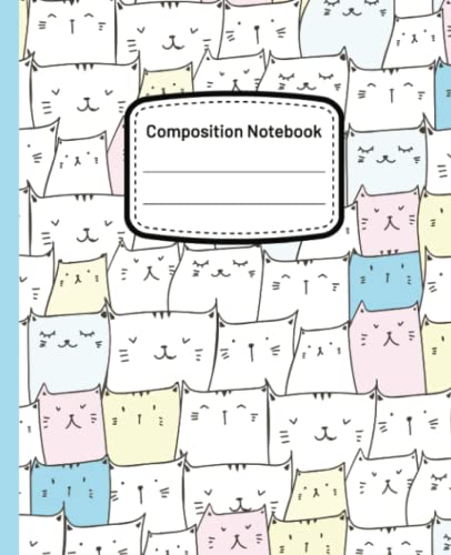 Composition Notebook: Pastel Cats Illustration, Cute Aesthetic Journal ...