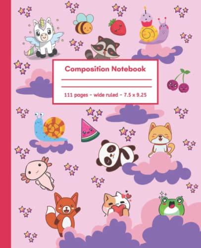Kawaii Themed Composition Notebook: Kawaii Aesthetic Notebook | Cute ...