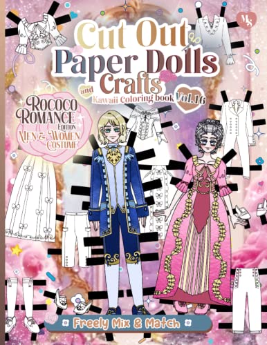 Cut Out Paper Dolls and Crafts Kawaii Coloring Book Rococo Romance ...