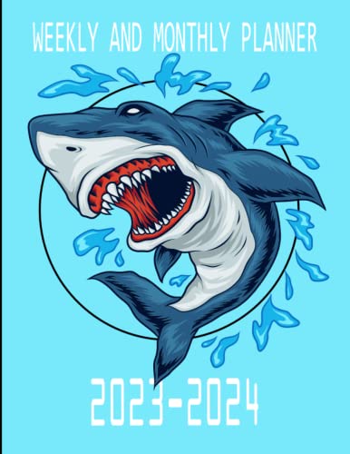 Weekly and Monthly Planner Sharks 2023 2024: Shark Lover Gifts for ...
