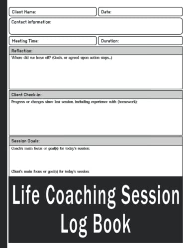 Life Coaching Session Log Book: Life Coaching Session Appointment ...