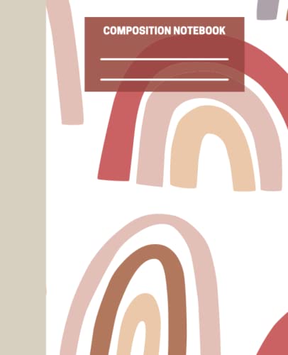 Boho Rainbow Composition Notebook: Boho Rainbow Pattern - Wide Ruled ...