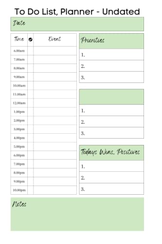 Things to do daily planner organizer: Things to do planner, undated ...