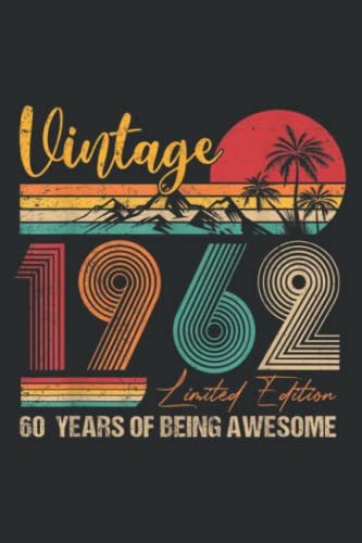 60 Years Old 60Th Birthday Born in 1962 Gifts Men Women Graphic: HEARTS ...