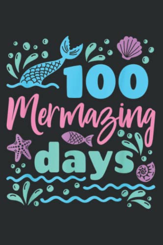 100 Days of School Mermaid Girls 100Th Day of School Graphic: Lined ...