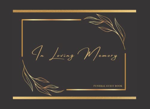 In loving Memory Funeral Guest book Gold: Guest book for memorial ...