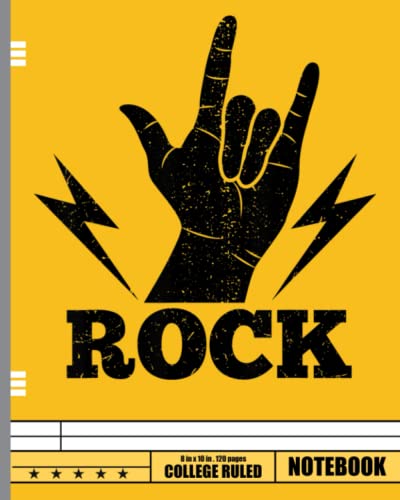 Rock Notebook: Funny Rock and Roll 8 x 10 Inches, 120 Pages Composition ...