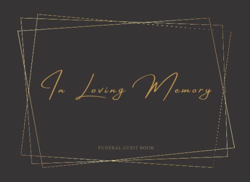 In loving Memory Funeral Guest book Gold: Guest book for memorial ...