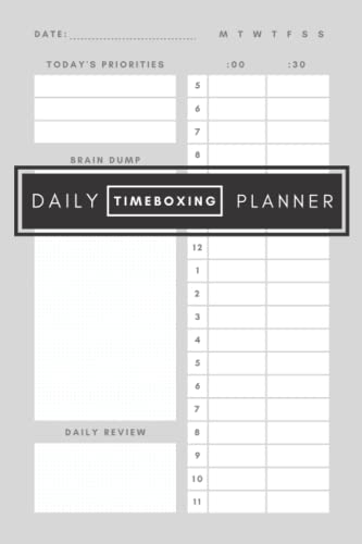 Daily Timeboxing Planner: Daily Time Block Boxing Schedule For 100 Days ...