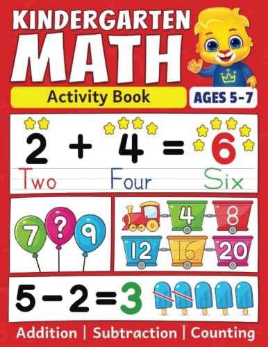 Kindergarten Math Activity Book: Addition, Subtraction, Learn to Count ...
