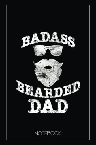 Mens Badass Bearded Dad Funny FatherGrandfather GifNotebook ...