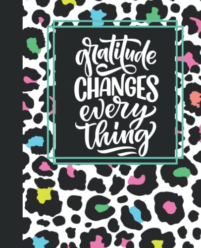 Gratitude Journal : Colored Leopard Print with Teal Border Gratitude ...