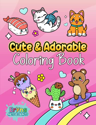 Cute and Adorable Coloring book: 50 Cute and Adorable Coloring Pages of ...