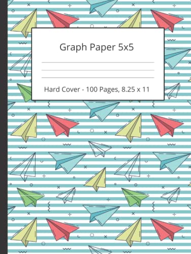 5x5 Graph Paper Composition Notebook 8.25 x 11 Hard Cover, 100 pages ...