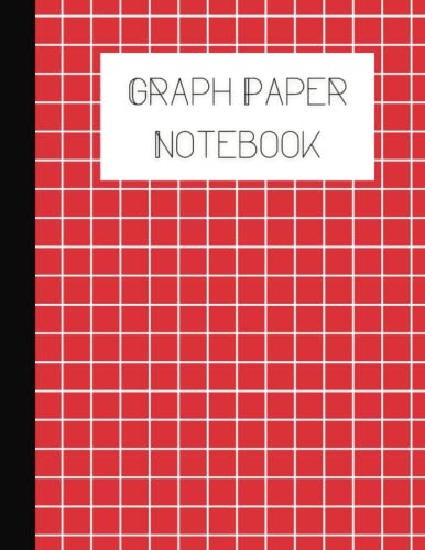 Graph Paper Red Notebook 1/2 Inch Squares, Squared Graphing Paper ...