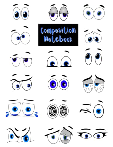 Emoji Eyes Notebook: 8.5 x 11" Blank College Rule Notebook, Quality ...
