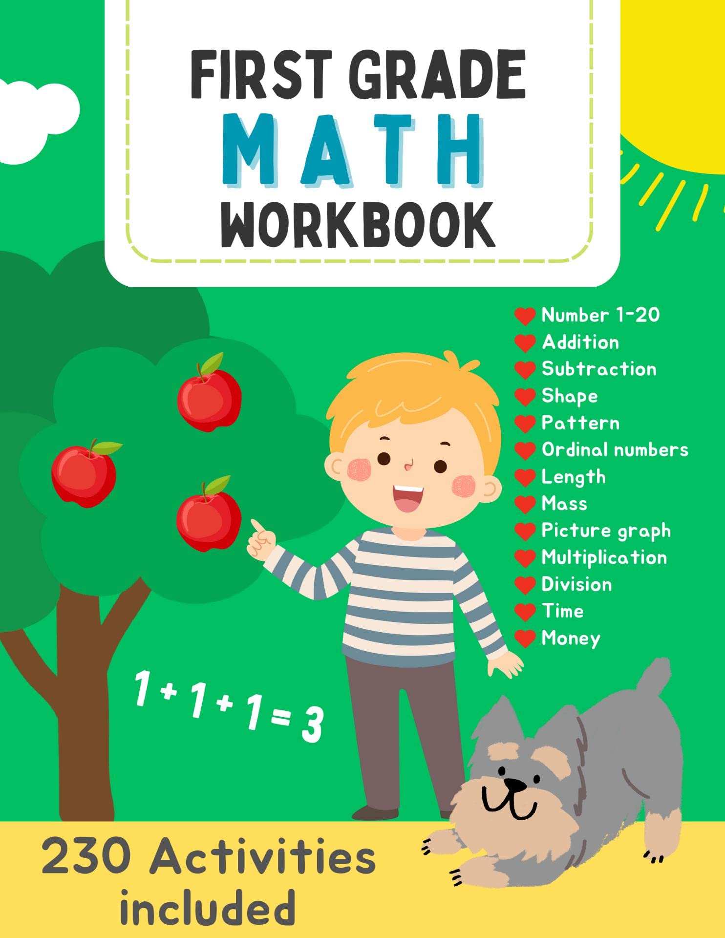 First Grade Math Workbooks : 230 Activities with Answers: Ages 6-8 ...