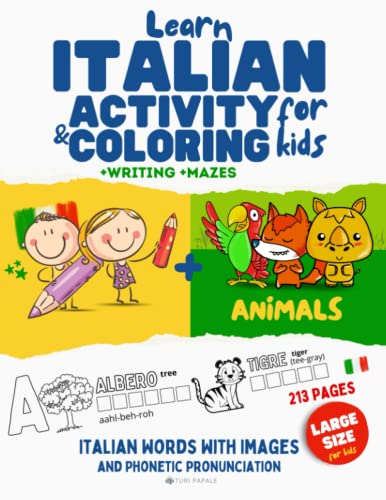 Learn Italian Activity and Coloring Book for Kids | Combined Edition ...