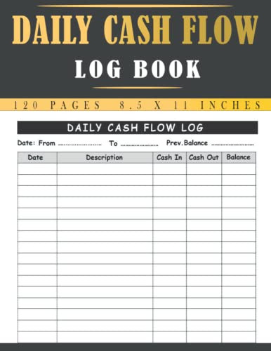 Daily Cash Flow Log Book: Large Daily Cash Flow Log Book and Financial ...