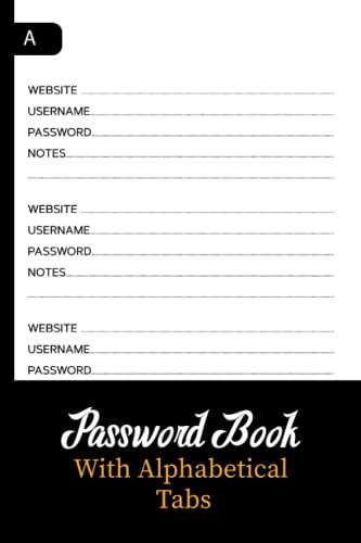 Password Book With Alphabetical Tabs: Small Password Journal | 6" x 9 ...