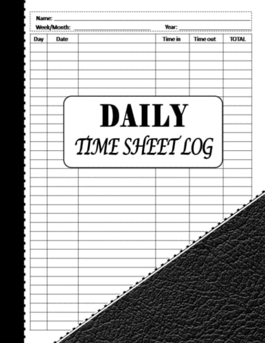 Daily Time Sheet Log: Simple Employee Time Log book, Time sheet log ...