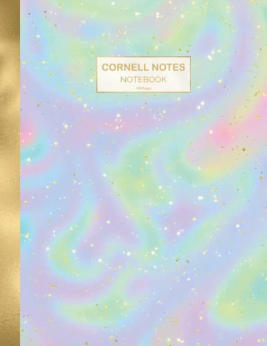 Cornell Notes Notebook: Beautiful Holographic with Gold College ...