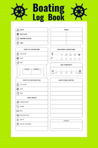 Boating Log Book: Captains Skippers Log Book , Ship's Log Book To ...