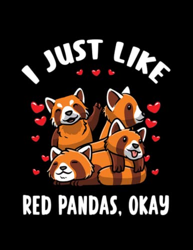 Red Panda Cute Kawaii Red Panda Dairy Notebook: 8.5x11 Lined Journal ...