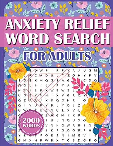 Anxiety Relief Word Search For Adults: Large Print Puzzle Book for ...
