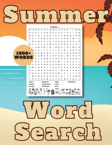 Summer Word Search Large Print: Search Puzzle Book For Teens, Adults ...