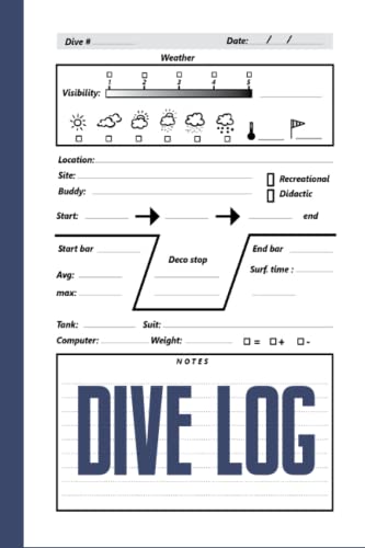 The Dive Log Book: Scuba Diving Logbook for Beginner, Fun Scuba Diving Log Book For Men Women ...