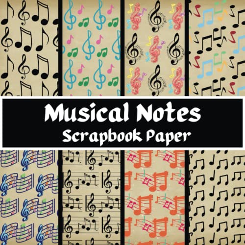 Musical Notes Scrapbook Paper: 12 Double Sided Craft Paper For Card ...
