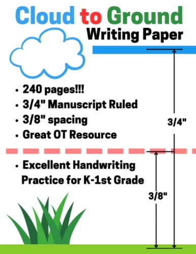 Cloud to Ground Writing Paper: 240 pages, 3/4" Manuscript Ruled, 3/8 ...