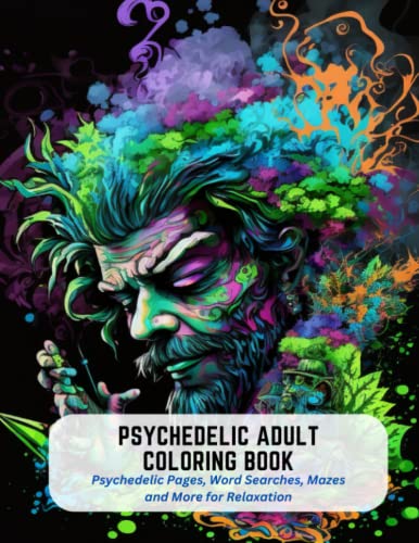 Psychedelic Adult Coloring Book: Psychedelic Pages, Word Searches ...