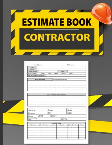 Contractor Estimate Book: Log book to record client details job quotes ...