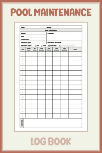 Pool Maintenance Log Book: Daily Pool Log To Track Maintenance ...