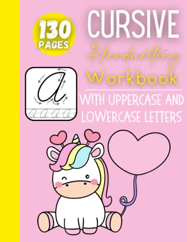 Cursive handwriting workbook with uppercase and lowercase letters ...