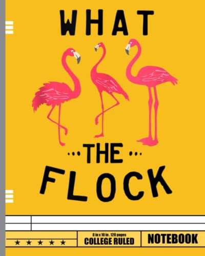 What The Flock Funny Pink Flamingo Beach Notebook: Flamingos ...
